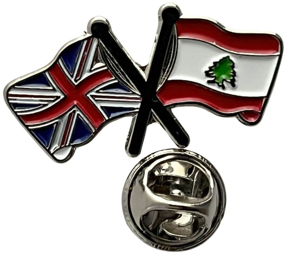 Union Jack & Lebanon Pin Badge