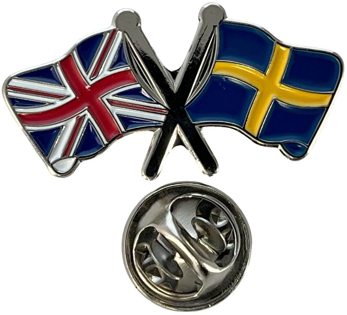 Union Jack & Sweden Pin Badge | Buy Union Jack & Sweden Pin Badge