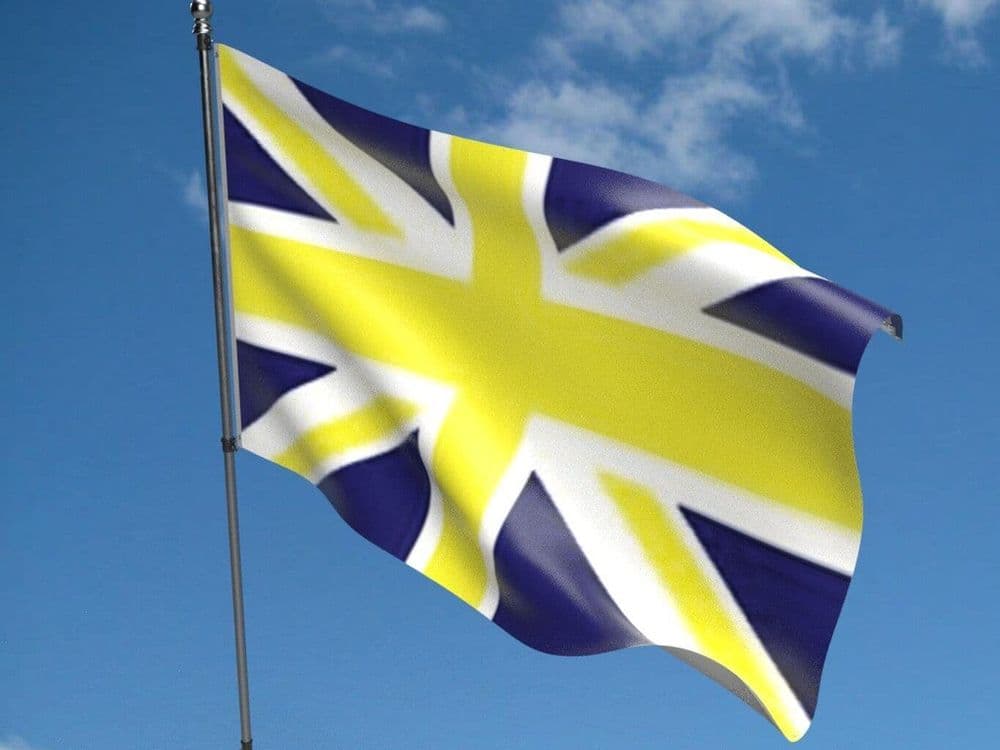 Union Jack Yellow & Blue Flag | Buy Union Jack Yellow & Blue Flag