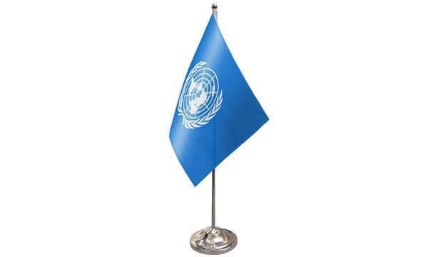 United Nations Table Flag | Buy United Nations Satin Table Flag