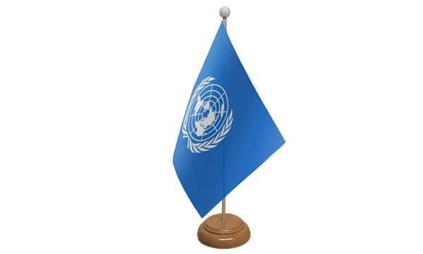 United Nations Table Flag | Buy United Nations Wooden Table Flag