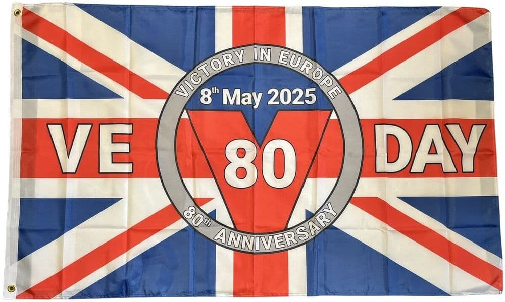 VE Day 80 Years Design B 5ft x 3ft Flag | NWFlags.co.uk