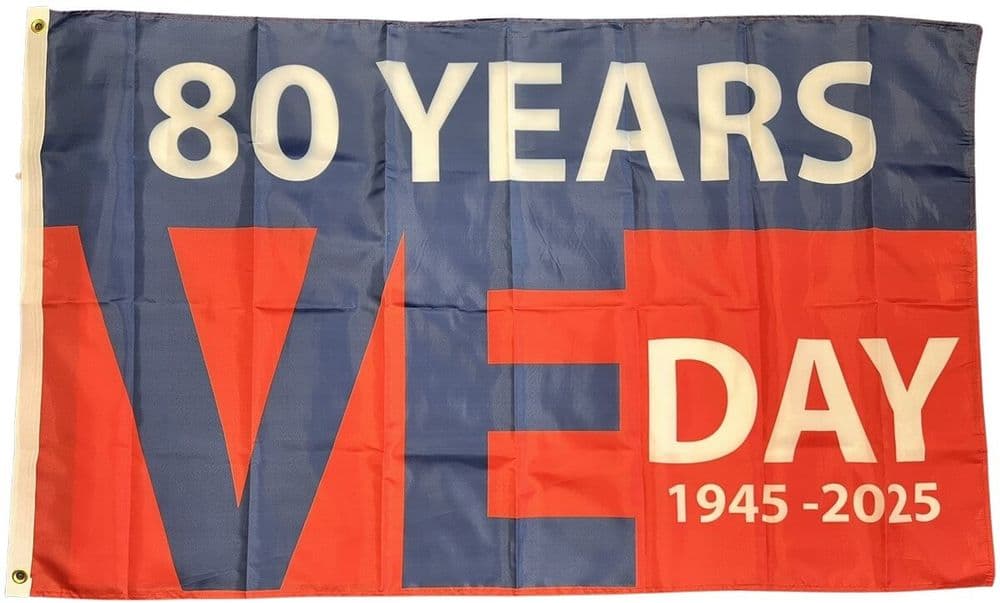 VE Day 80 Years Design C 5ft x 3ft Flag | NWFlags.co.uk