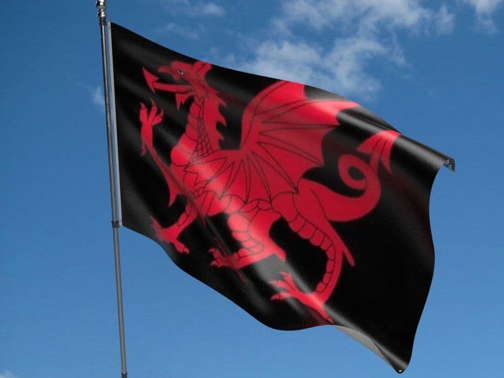 Welsh Dragon Black Flag | Buy Welsh Dragon Black Flag | NWFlags