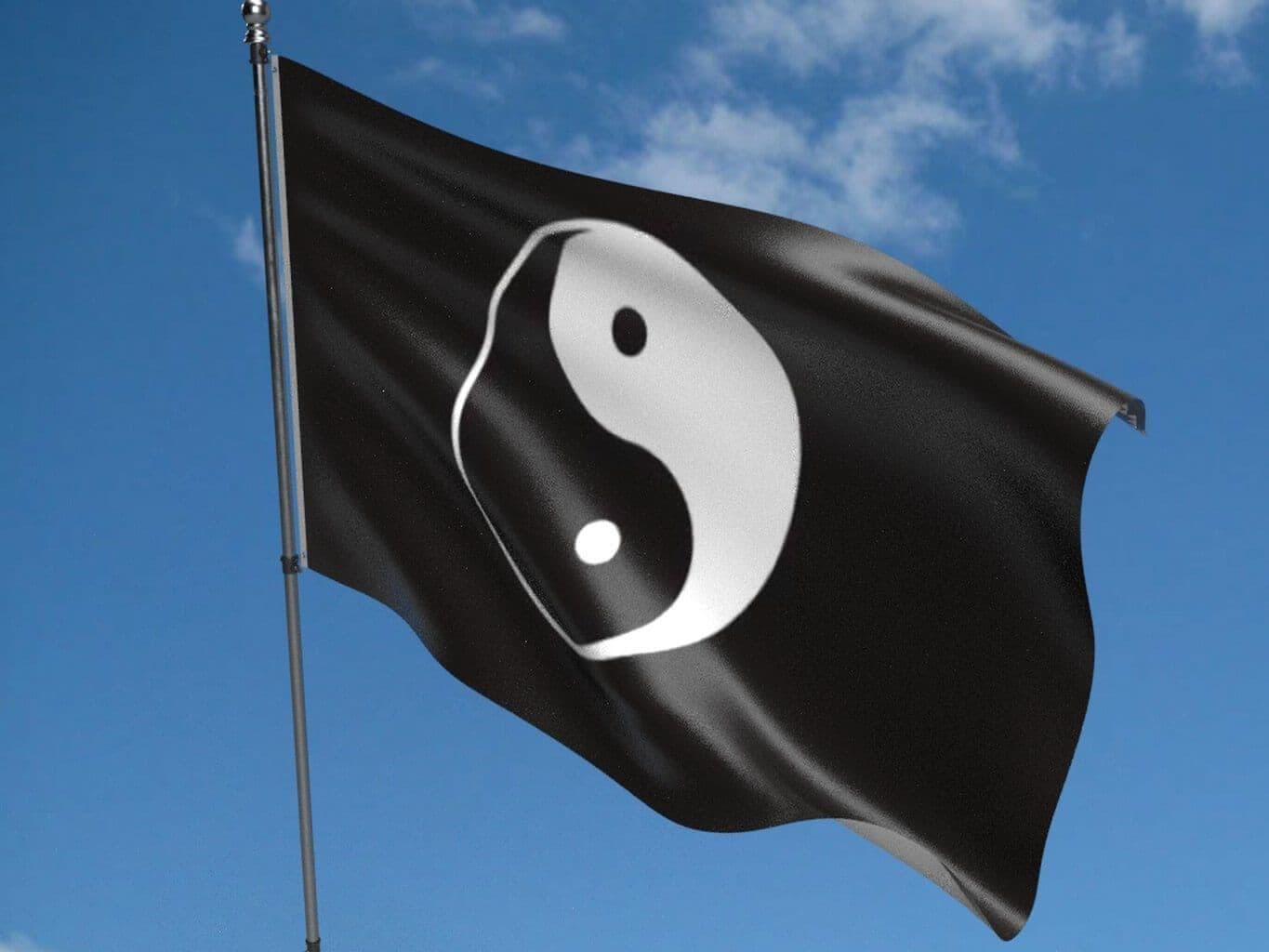 Yin and Yang Black Flag | Buy Yin and Yang Black Flag | NWFlags