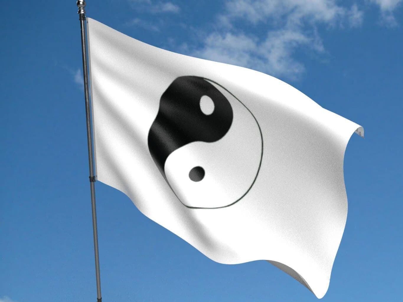 Yin and Yang White Flag | Buy Yin and Yang White Flag | NWFlags