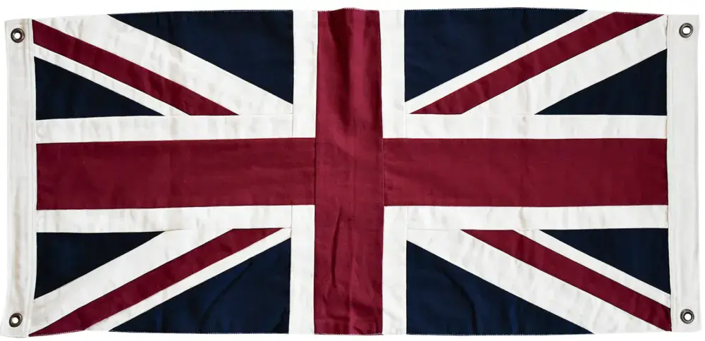 Union Jack Aged Style Sewn Cotton Flag 100cm x 50cm - 4 Eyelets