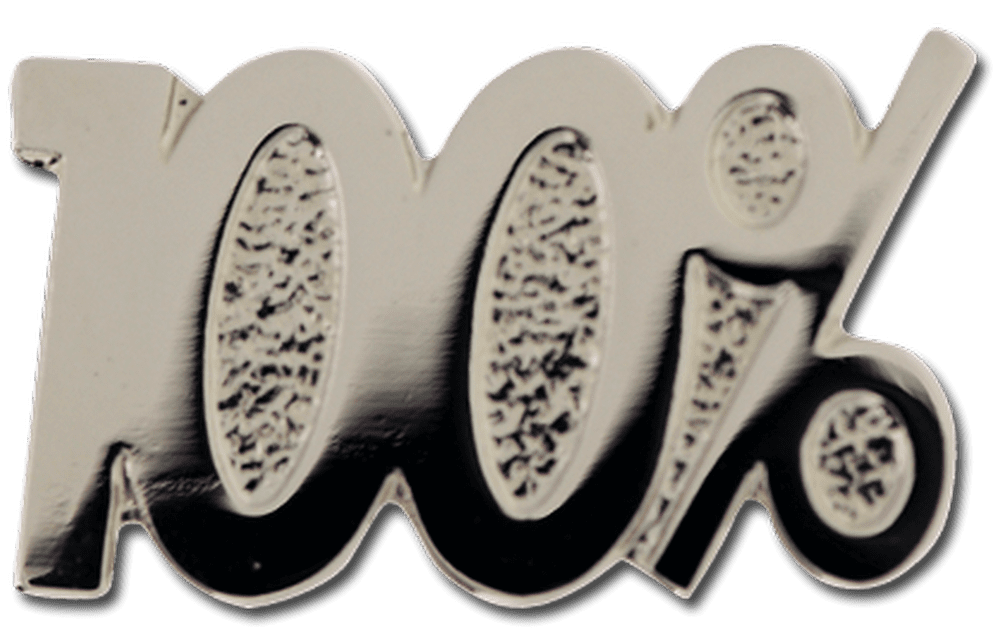 100 Silver Pin Badge