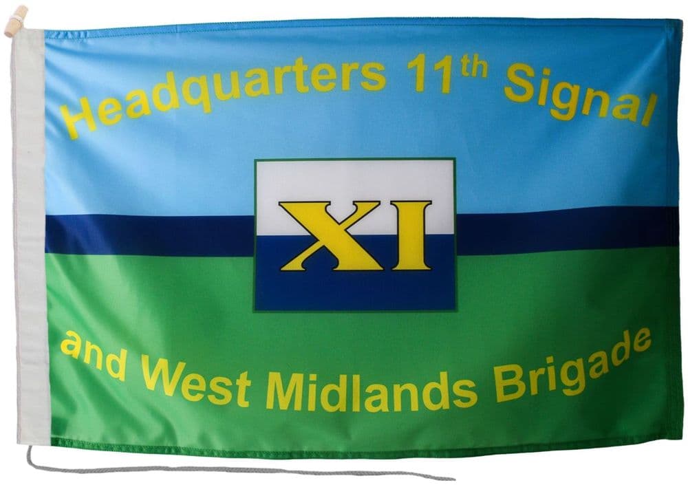 11 Signal Brigade and HQ West Midlands British Army Flag with Rope & Toggle