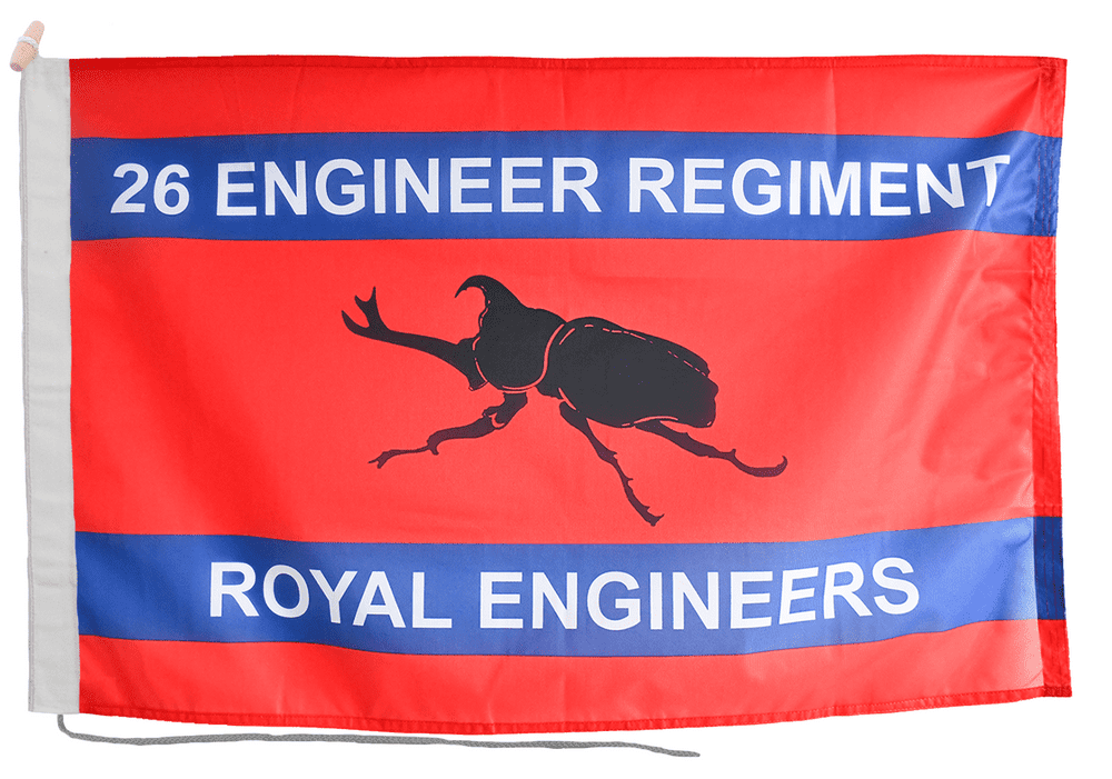 26 Engineer Regiment British Army Flag with Rope & Toggle