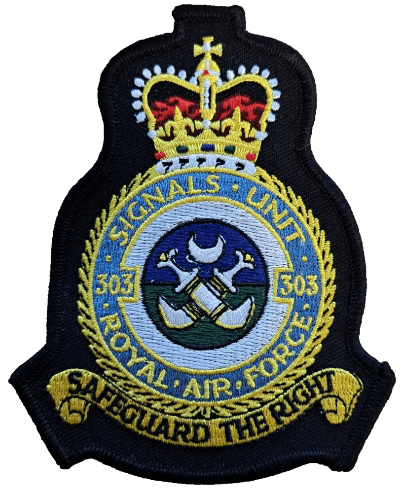 303 Signals Unit Royal Air Force RAF Crest MOD Embroidered Patch 1
