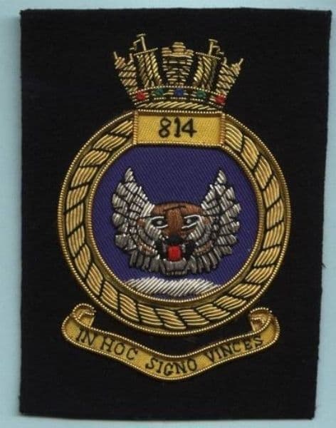 814 Naval Air Squadron GOLD WIRED Blazer Embroidered Badge