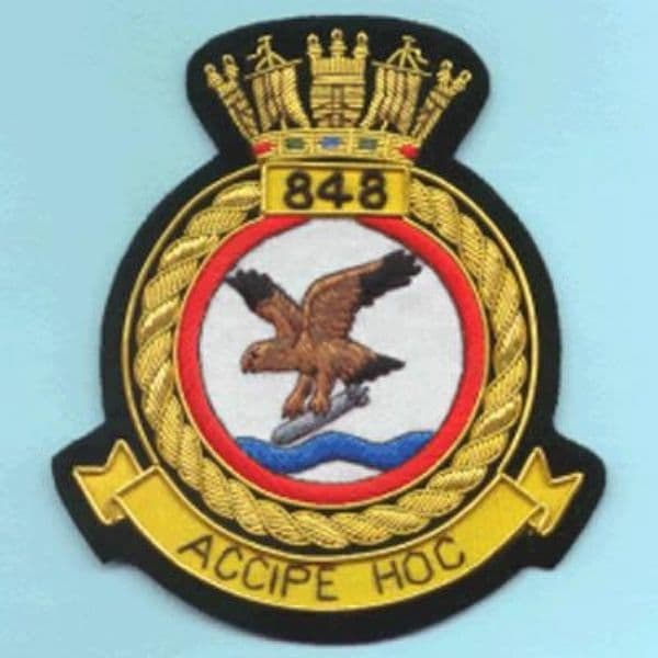 848 Naval Air Squadron GOLD WIRED Blazer Embroidered Badge