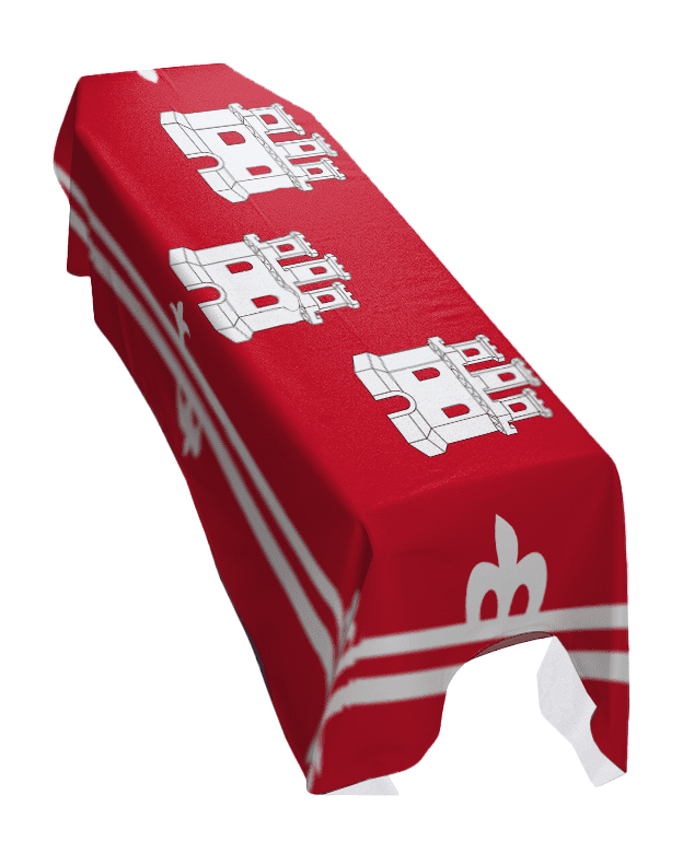 ABERDEEN CITY FLAG PREMIUM COFFIN DRAPE MADE TO ORDER