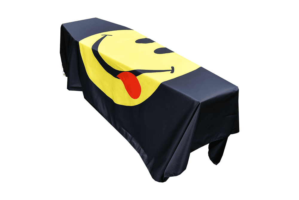 ACID SMILEY FACE FLAG COFFIN DRAPE