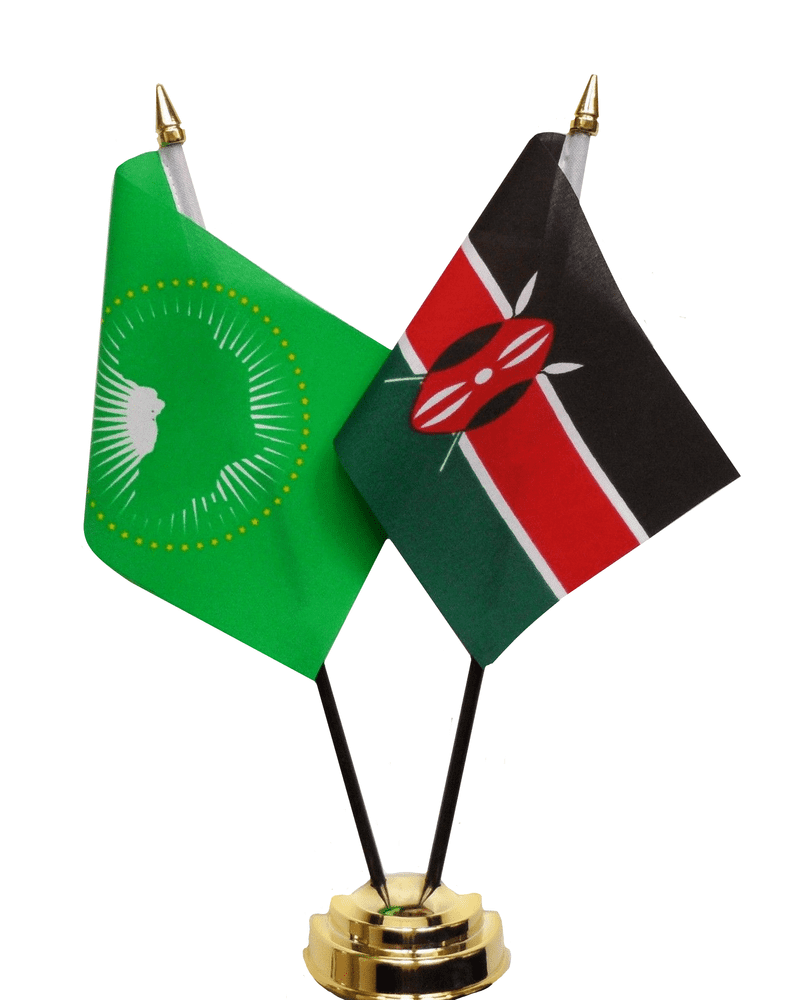 African Union & Kenya Friendship Table Flag