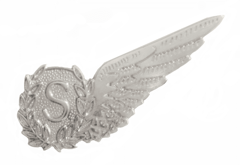Air Signaller Royal Air Force RAF MOD Single Wing Nickel Pin Badge / Brevet