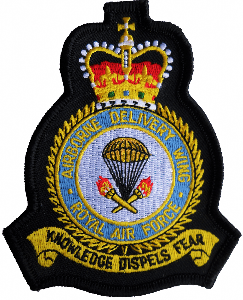 Airborne Delivery Wing Royal Air Force RAF MOD Crest Embroidered Patch