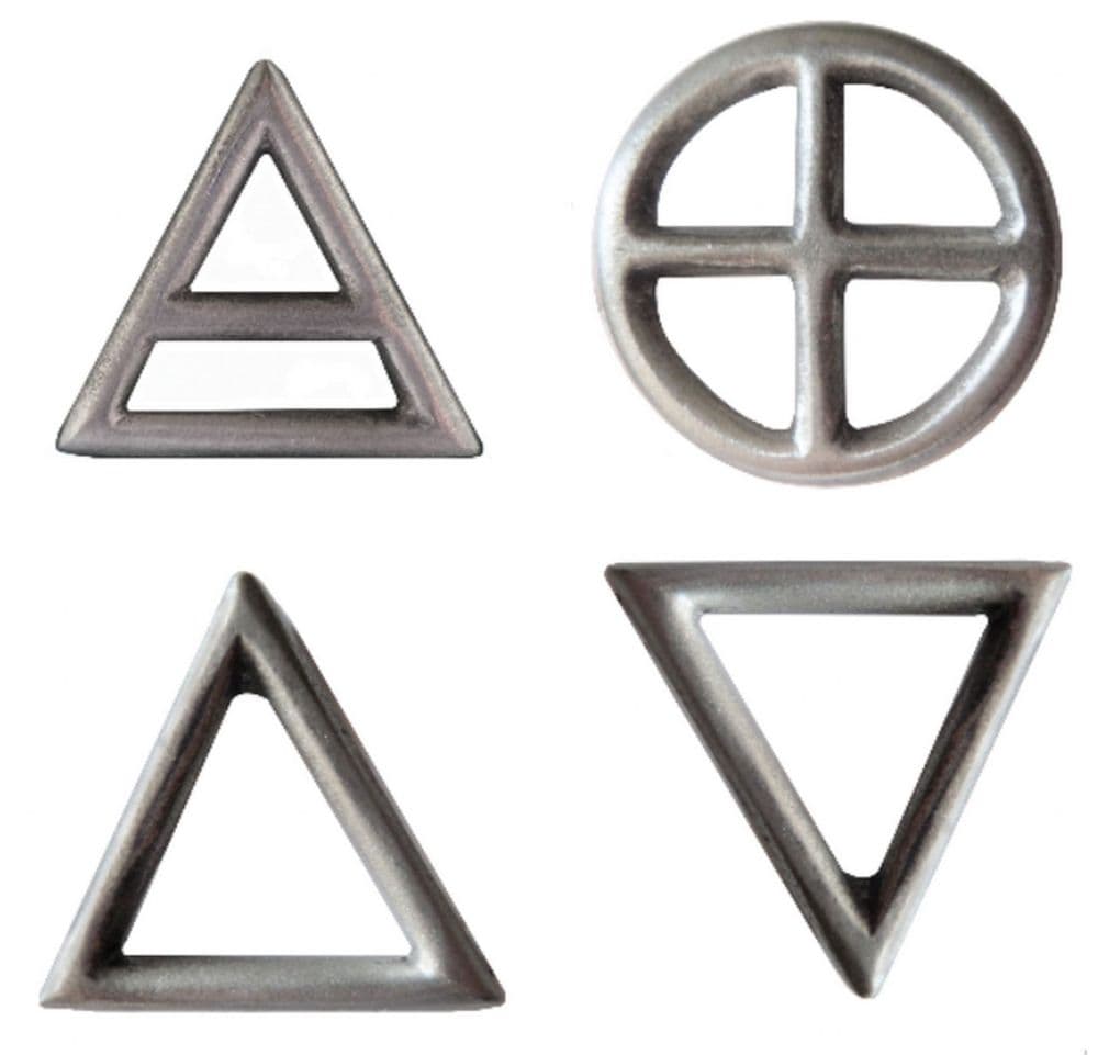 Alchemical Symbols Pewter Pin Badges Set Of 4