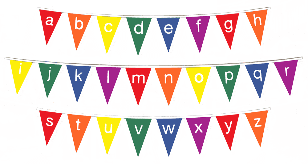 Alphabet Lower Case Superior Bunting 10m 32 Long With 26 Flags