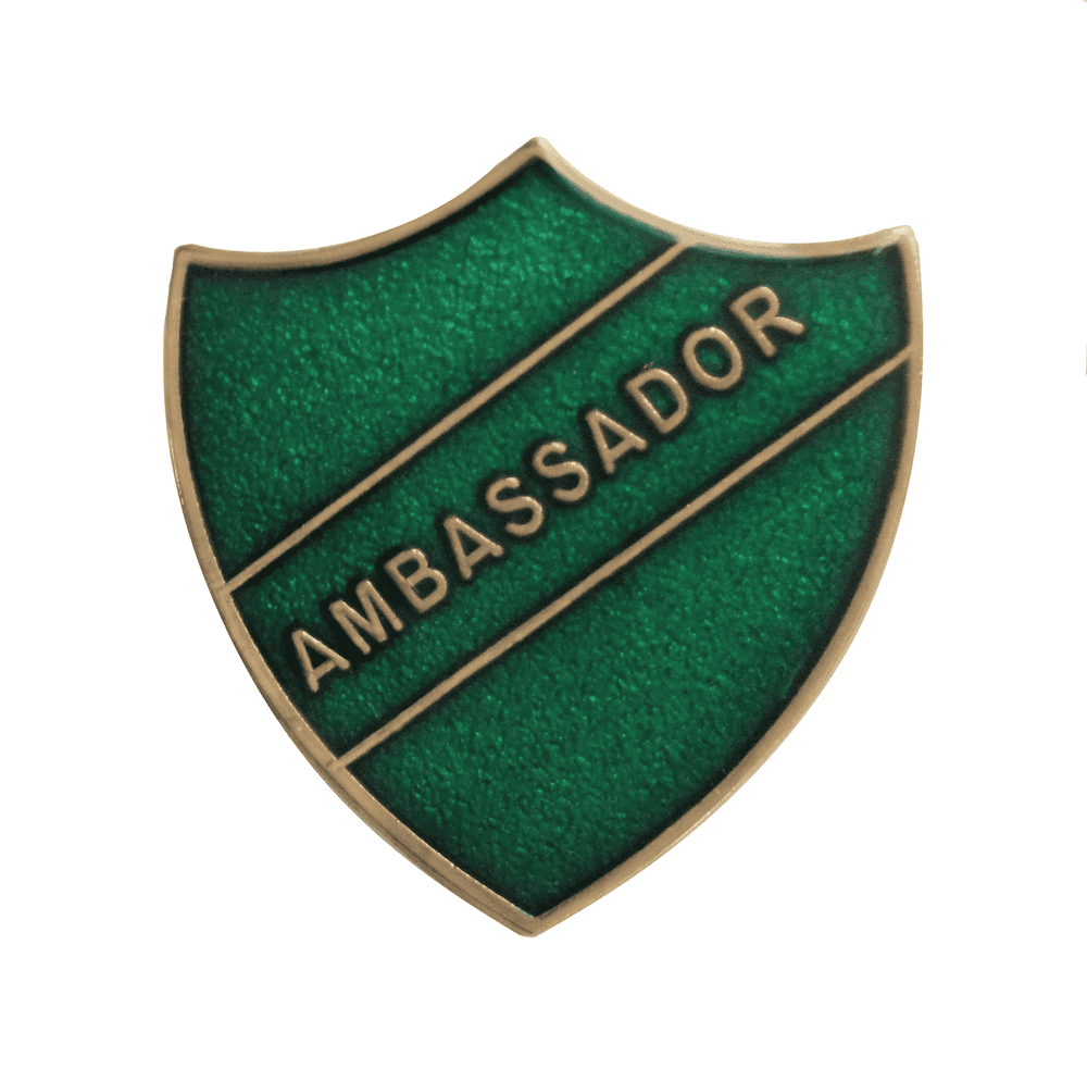 Ambassador Green Shield Pin Badge