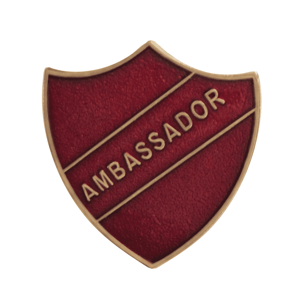Ambassador Red Shield Pin Badge