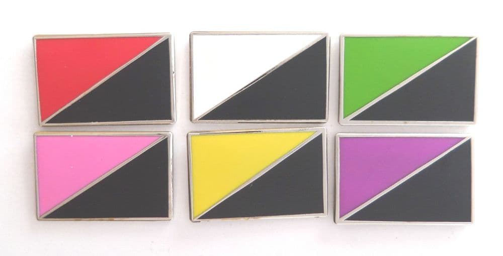 Anarchy Flag Pin Badges - Set of Six