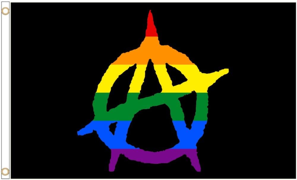 Anarchy Rainbow Polyester 5 x3 Flag
