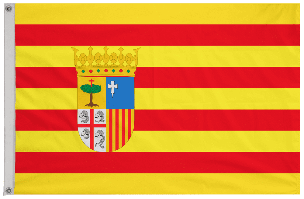 Aragon Spain Flag with Eyelets