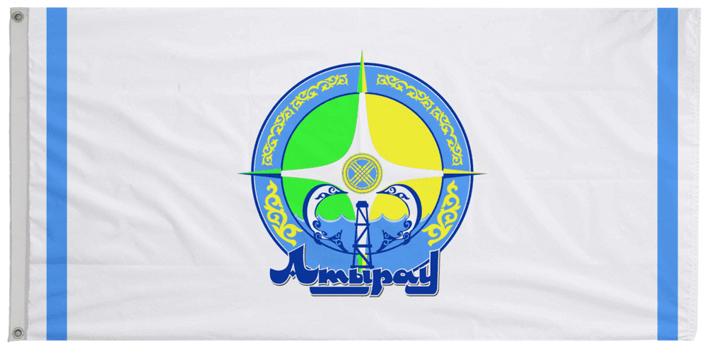Atyrau City Kazakhstan Flag with Eyelets