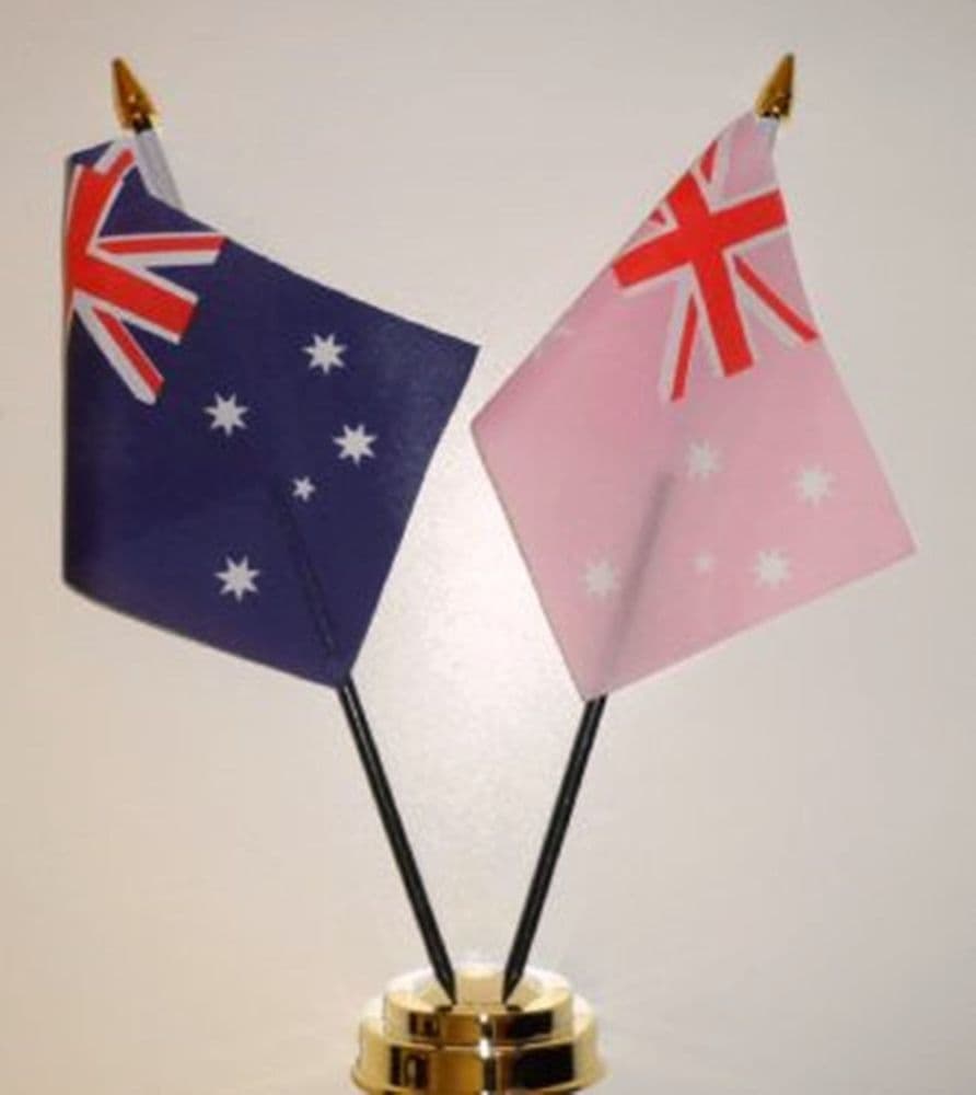 Australia and Australia Pink LGBTQ Gay Pride Friendship Table Flag