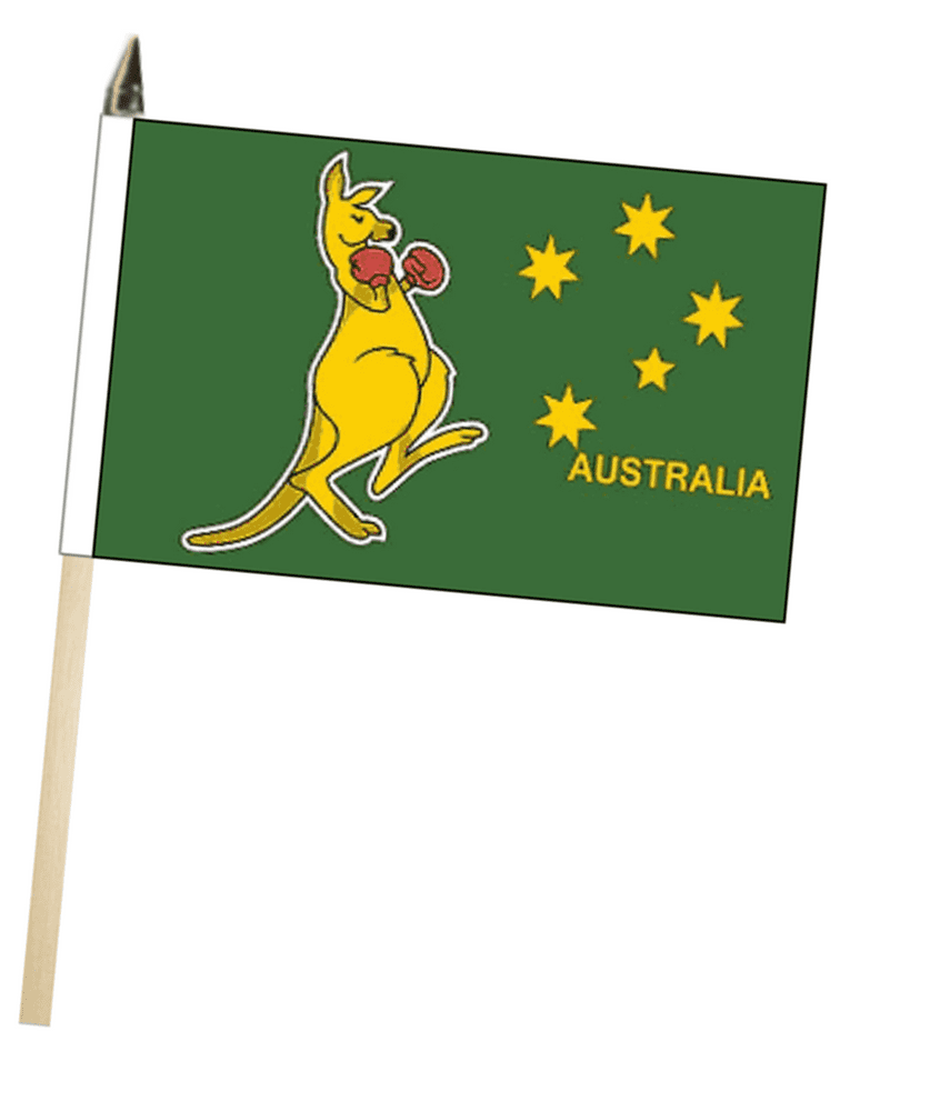 Australia Boxing Kangaroo Large Hand Waving Courtesy Flag