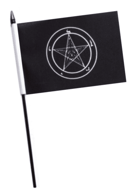 Baphomet Church of Satan Occult Pentagram Small Hand Waving Flag
