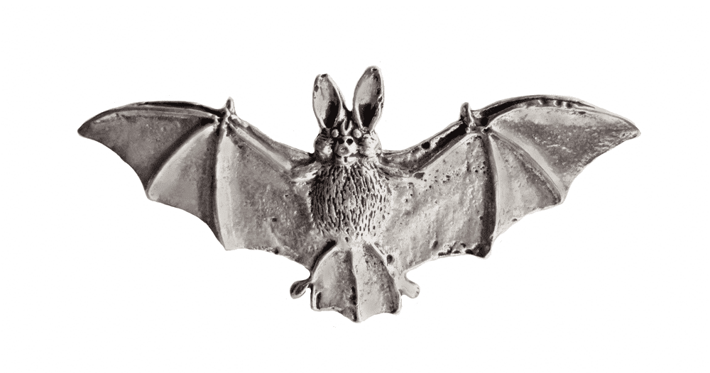 Bat Large Pewter Pin Badge - Hand Made in Cornwall