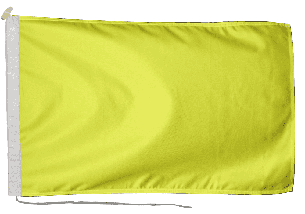 Beach Safety Caution Medium Hazard Flag with Rope & Toggle