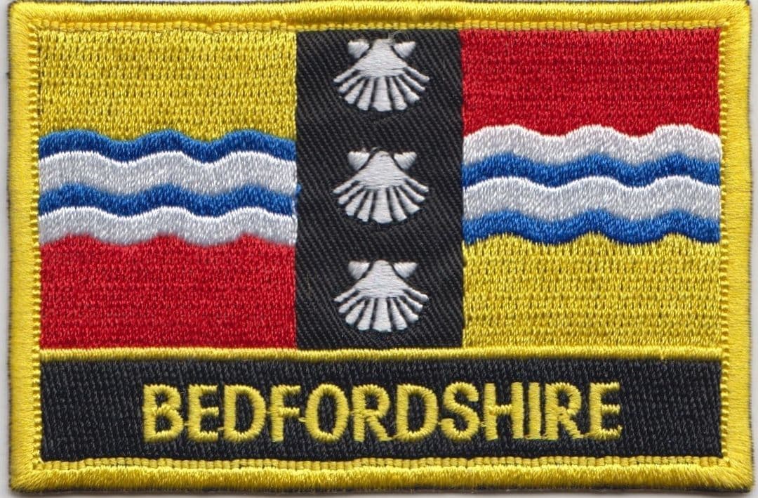 Bedfordshire Flag Embroidered Rectangular Patch