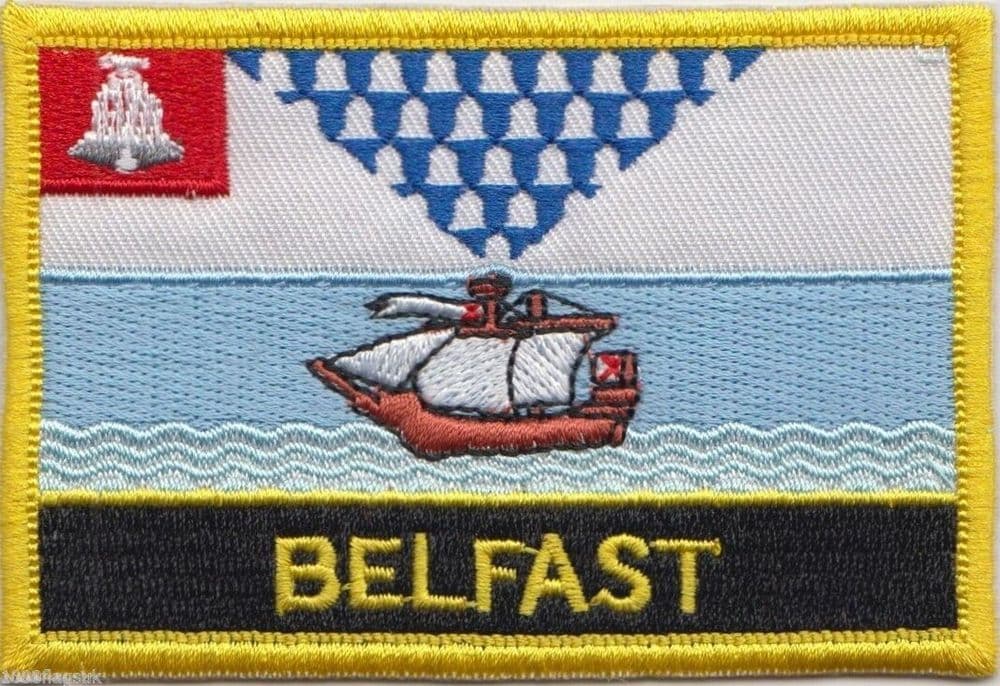 Belfast Flag Embroidered Rectangular Patch