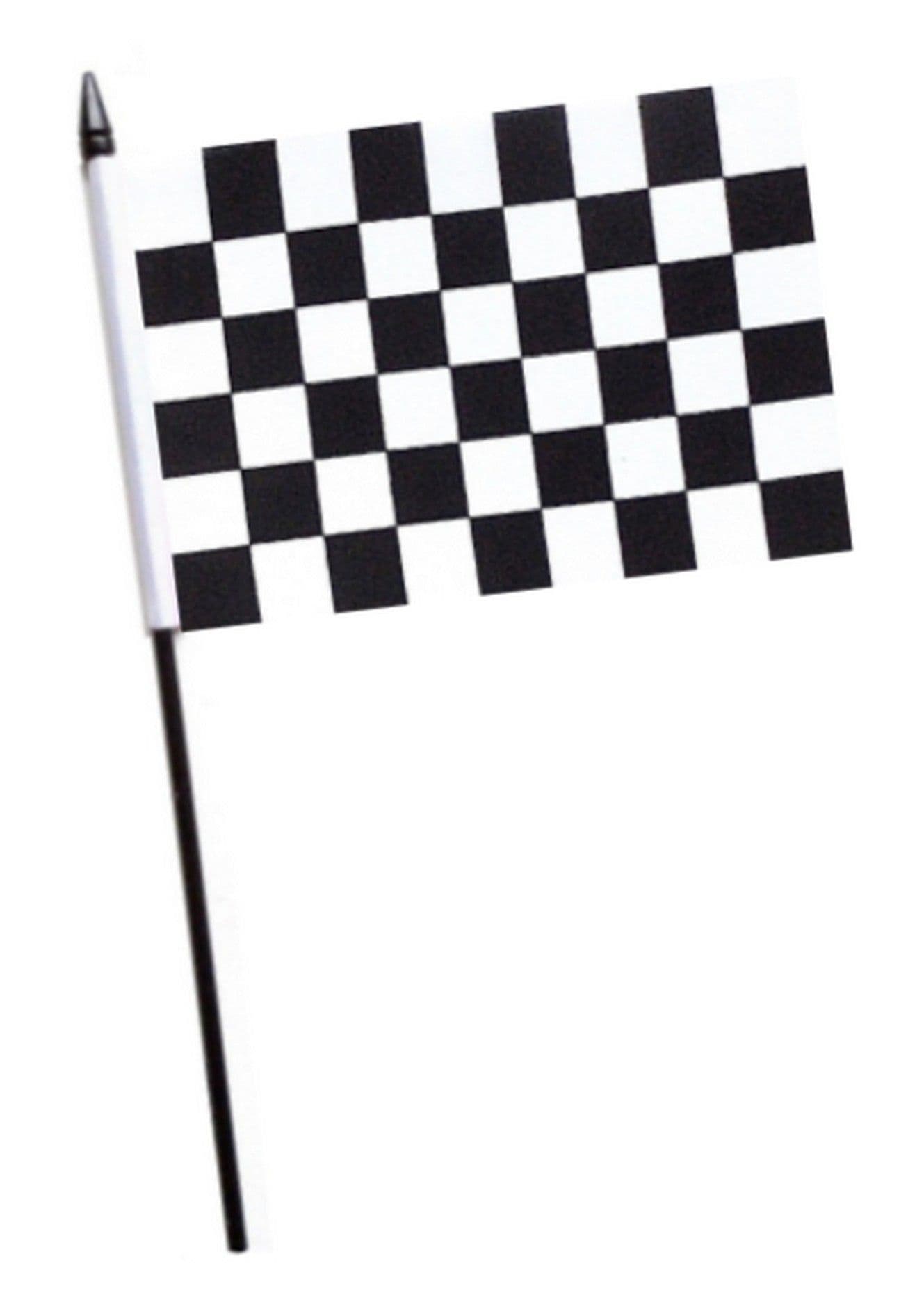 Black and White Check Small Hand Waving Flag