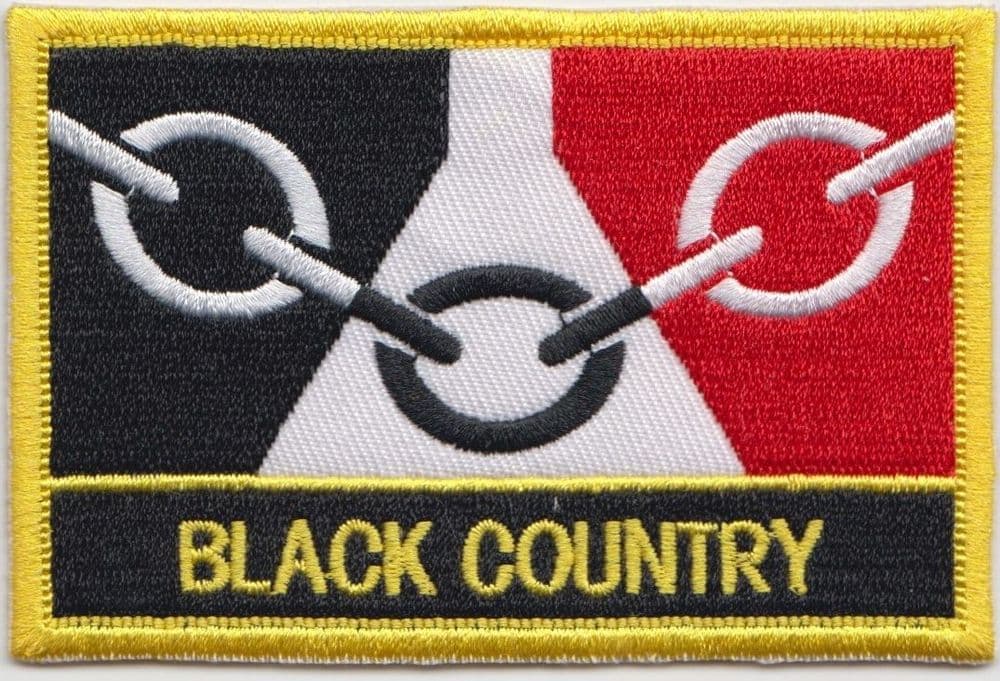 Black Country Region Flag Embroidered Rectangular Patch