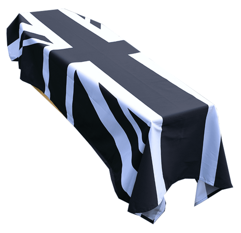 BLACK UNION JACK FLAG PREMIUM COFFIN DRAPE