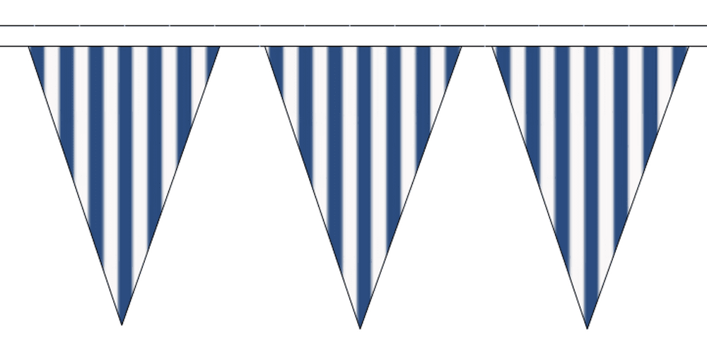 Blue and White Striped Traditional 10m 24 Flag Polyester Triangle Flag ...