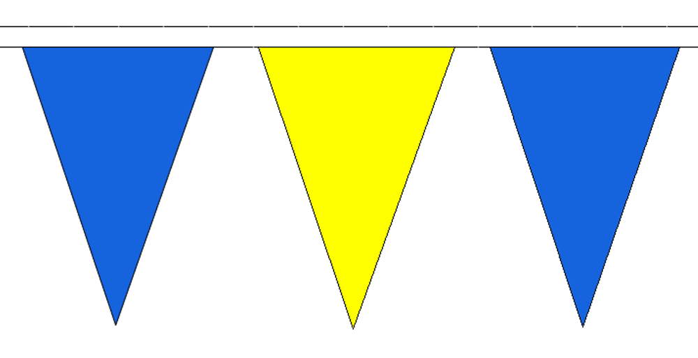 Blue and Yellow Traditional 20m 54 Flag Polyester Triangule Flag Bunting