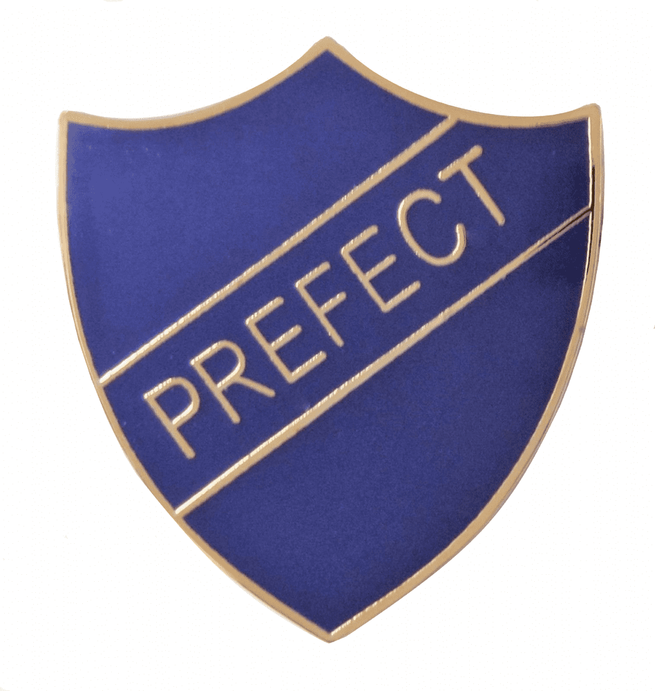 Blue Prefect Badge For Schools Gold Plated Pin Badge
