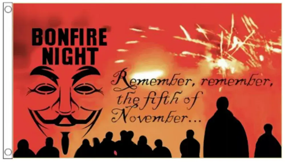 Bonfire Night Guy Fawkes Polyester 5 x3 Flag
