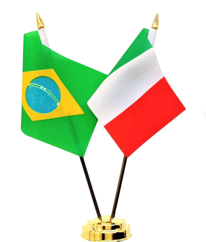 Brazil & Italy Friendship Table Flag