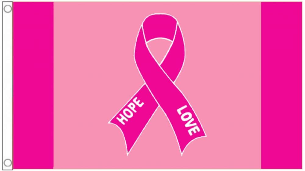 Breast Cancer Awareness Pink Ribbon Polyester 5 x3 Flag