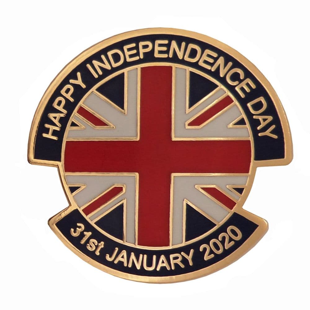 Brexit Happy Independence Day 31st January 2020 Pin Badge