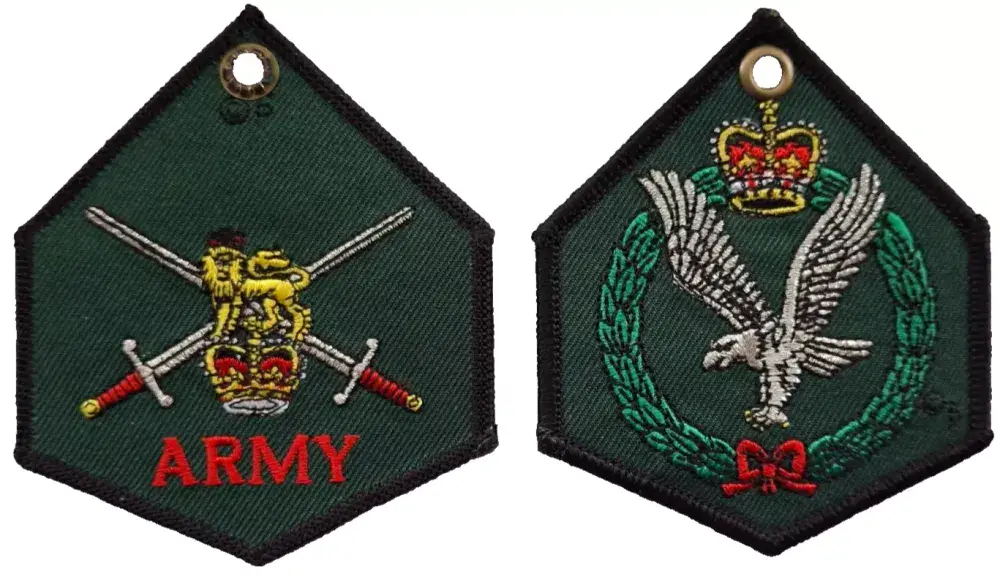 British Army Air Corps AAC Crest Double-Sided Embroidered Cloth Keyring