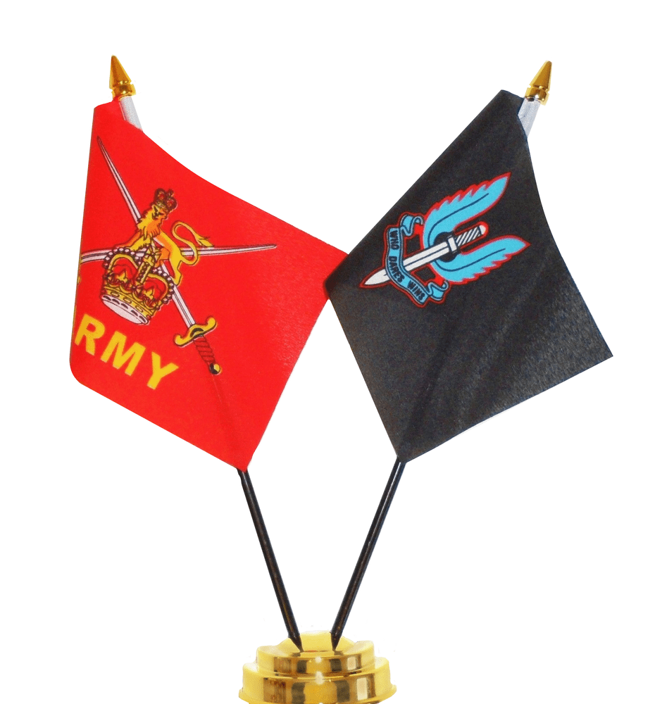 British Army and Special Air Service SAS Black Friendship Table Flag