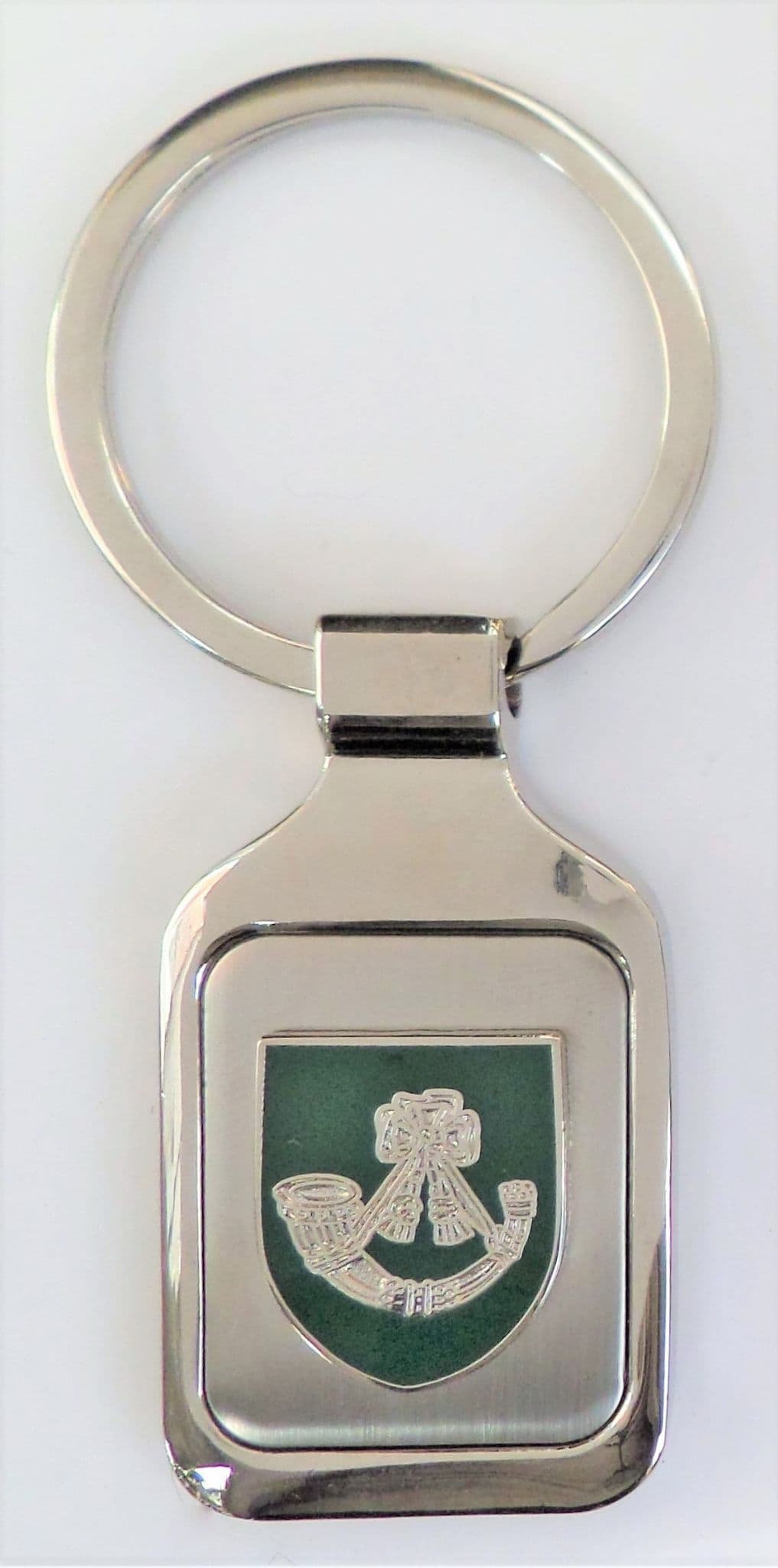 British Army Light Infantry Brushed Steel Key Fob - KM72